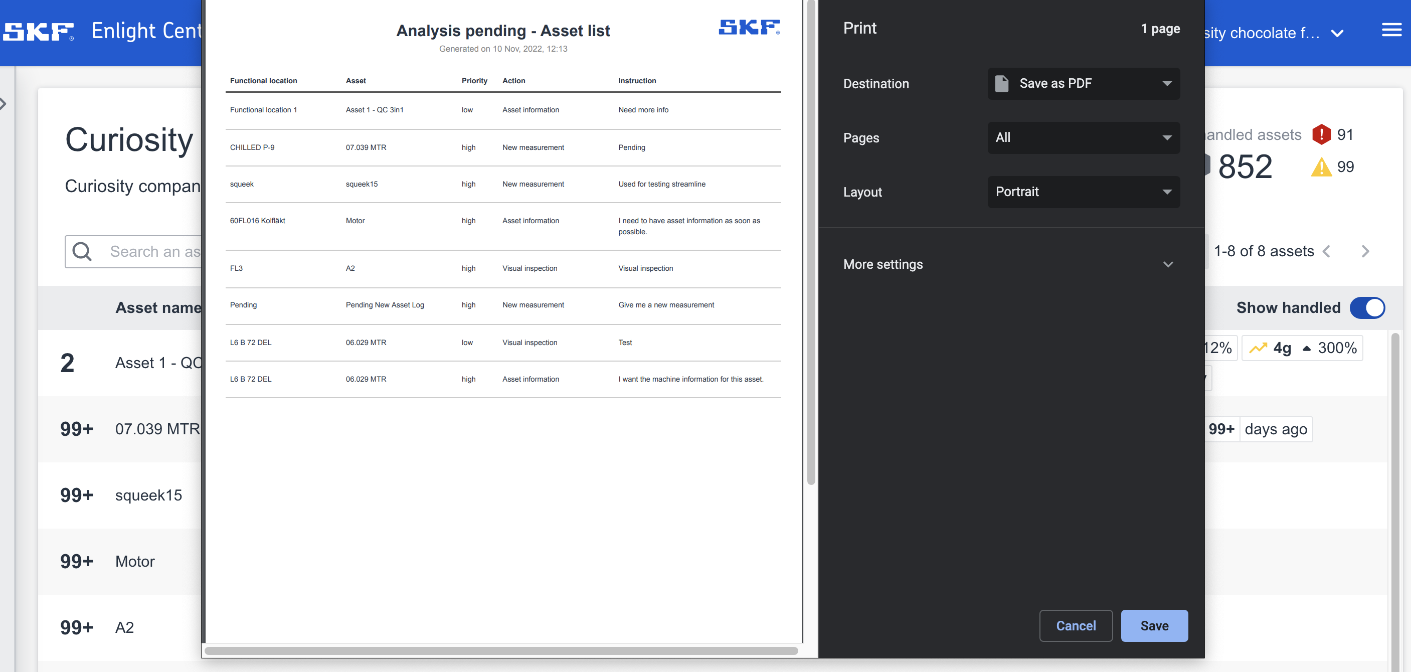 Analysis pending assets – Enlight Centre