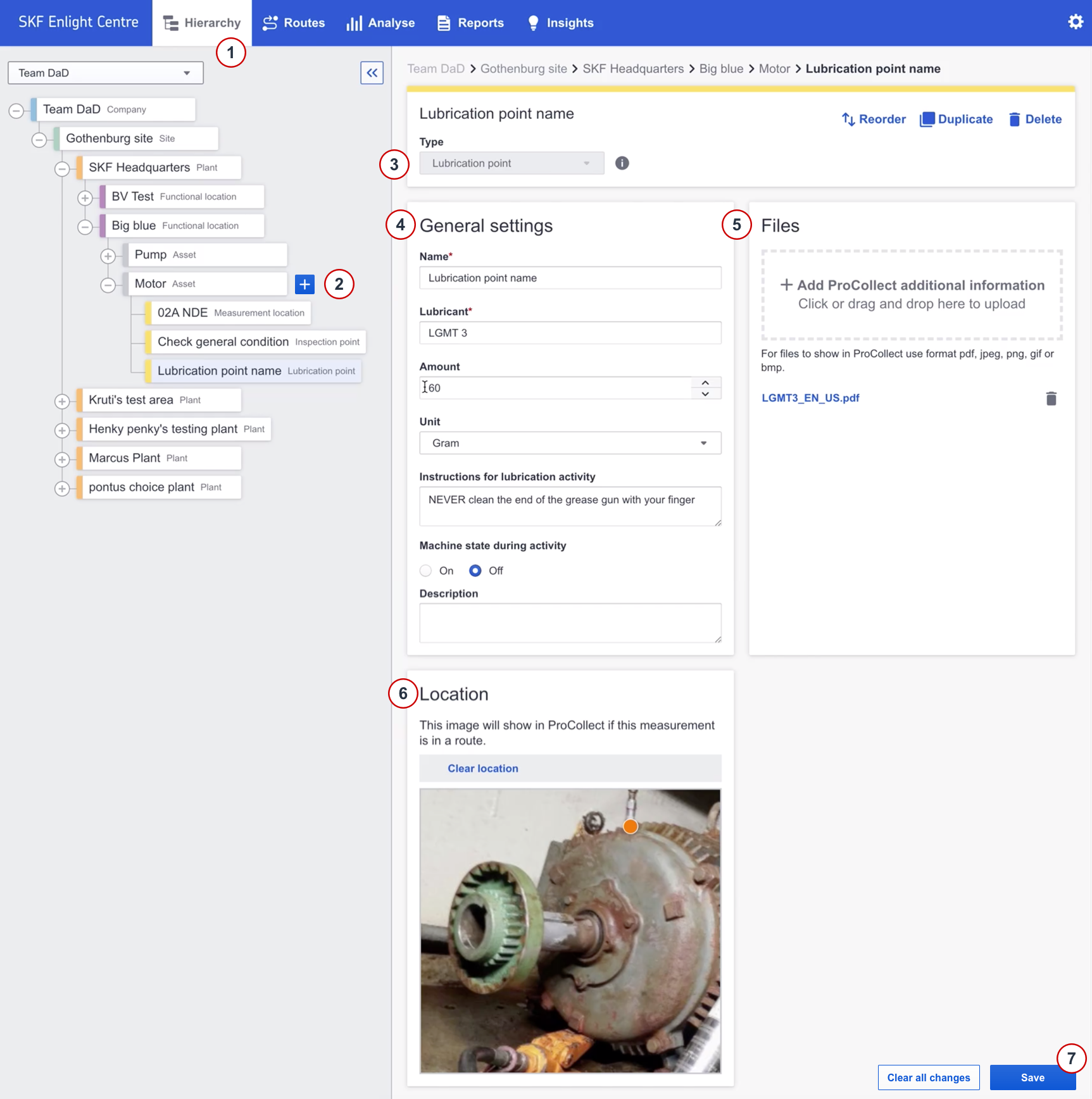 How do I set up a route for manual lubrication? – Enlight Centre
